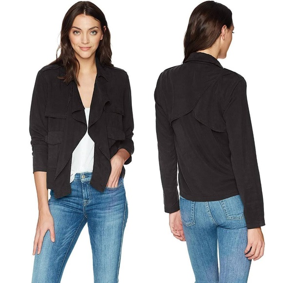 Splendid | Jackets & Coats | Splendid Drape Front Charcoal Jacket | Poshmark